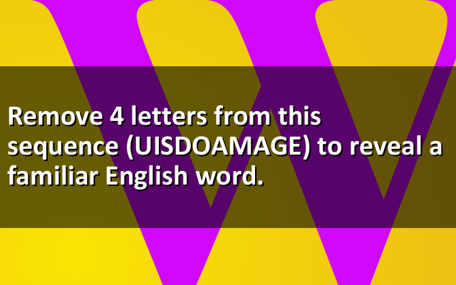 Remove 4 Letters From This Seq Brain Teasers 6352 